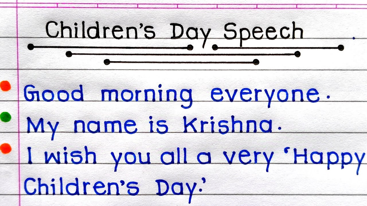 Children's Day Speech In English | 10 Lines Speech On Children's Day ...