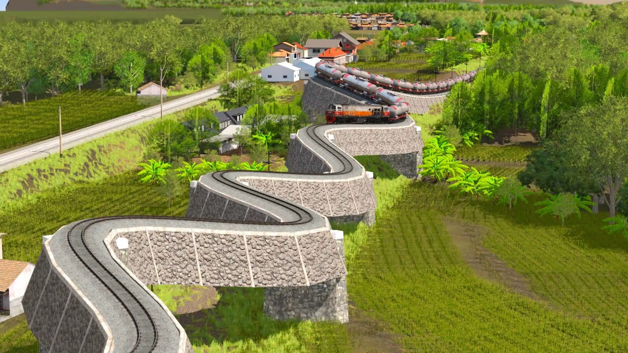 REL KERETA API BERGELOMBANG | WAVY TRAIN TRACKS | KERETA API OLENG | 波状 ...