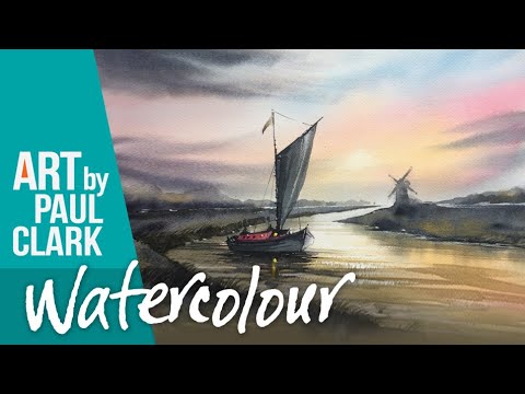 How to paint a river scene in watercolour - step by step - YouTube