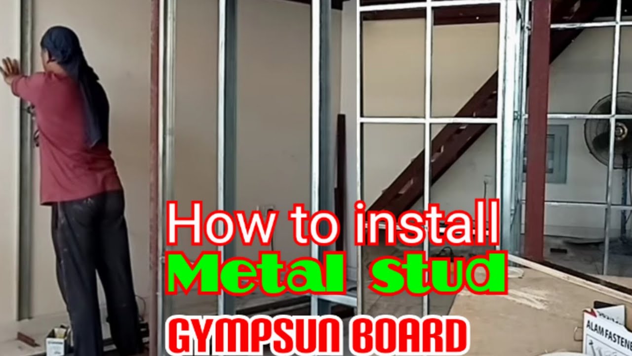 Pano gumawa ng partisyon gamit ang metal stud Gypsum board - YouTube