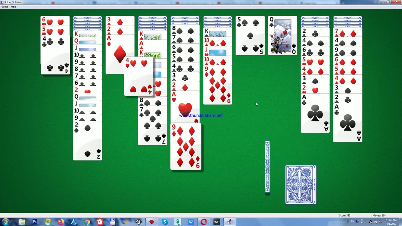 Spider Solitaire 4 suits 029 - YouTube