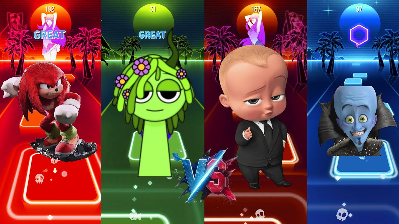 🔥 Sonic + Sprunki + Boss Baby + Megamind 🎶 Tiles Hop Battle 🎮 - YouTube