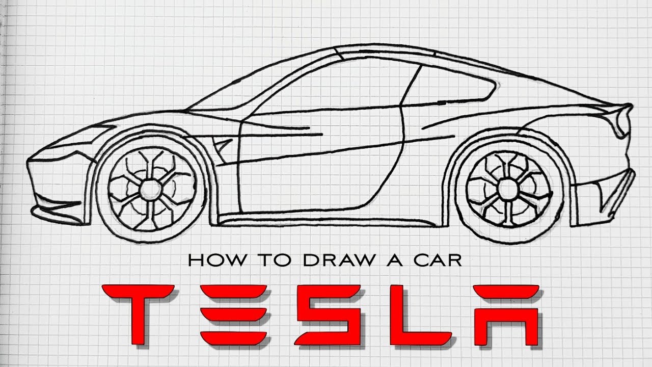 TESLA Sports Car 2023 | How to draw a car Tesla new Roadster (video ...