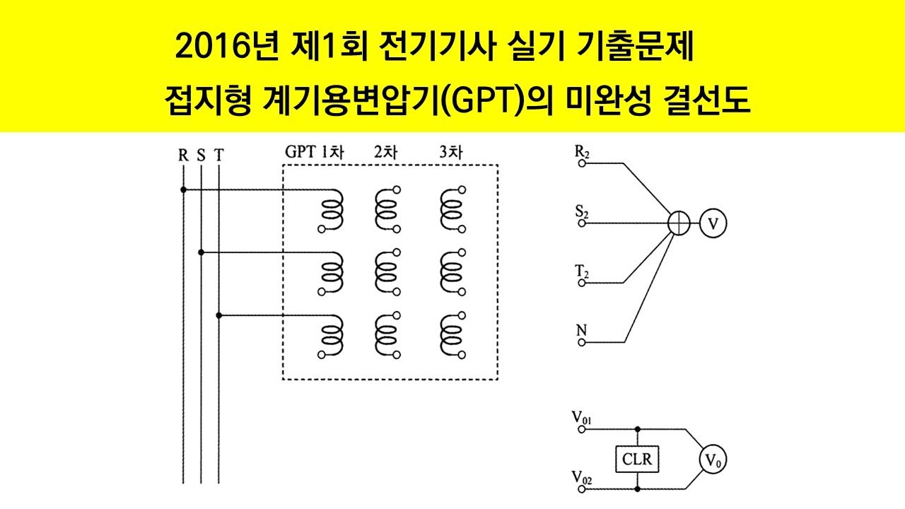 접지형 계기용변압기gpt의 미완성 결선도ㅣ2016년 제1회 전기기사 실기 기출문제ㅣ에듀피디 임정빈 해설 Youtube