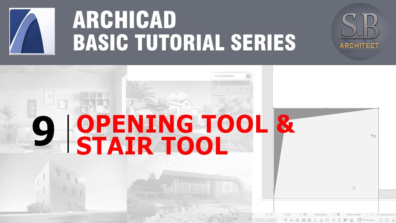 Archicad Basic Tutorial 09 - Opening Tool & Stair Tool - YouTube