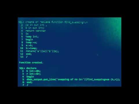PL/SQL PROGRAM Using Function {Swapping Of Number}#short - YouTube