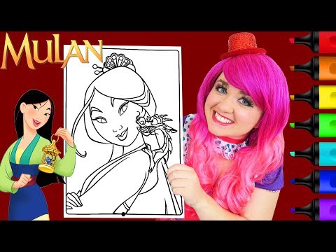 Coloring Mulan & Mushu Disney Princess Coloring Page Prismacolor Paint Markers | KiMMi THE CLOWN