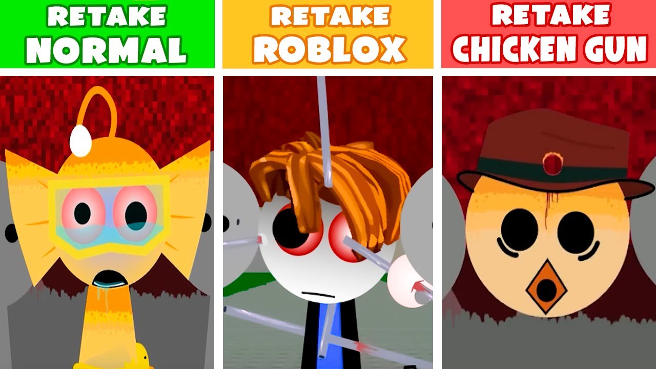 Incredibox sprunki retake VS Retake Roblox VS Retake Chicken Gun - YouTube