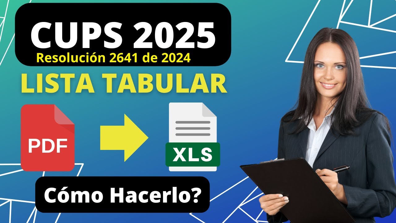 CUPS Resolución 2641 de 2024. Pasar de PDF a Lista Tabular en EXCEL ...