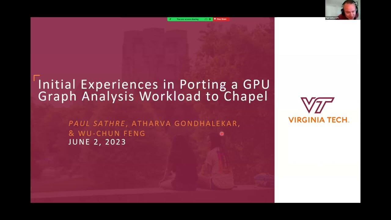 CHIUW 2023: Initial Experiences in Porting a GPU Graph Analysis Workload to Chapel - YouTube