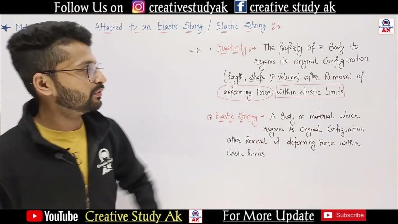 Elastic Strings | Hooke's law | B.Sc/BA 6th Semester Math | Basic Concepts | By Ak - YouTube