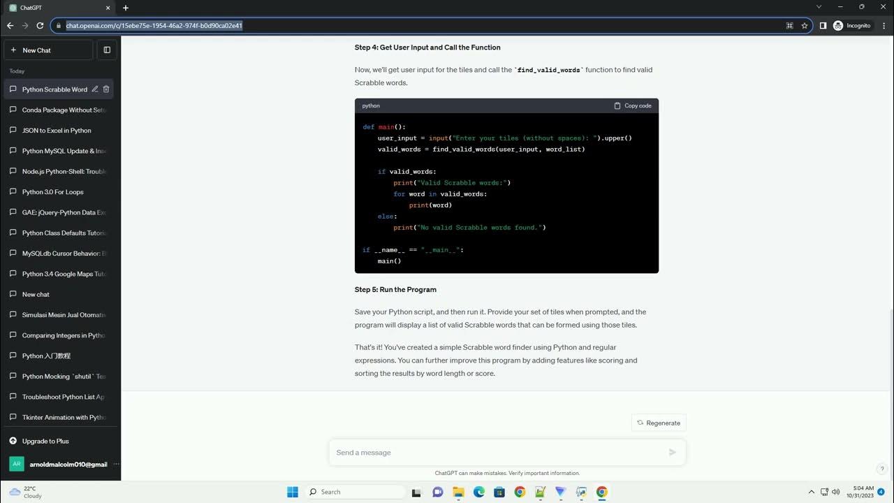 Scrabble Python regular expression matching - YouTube