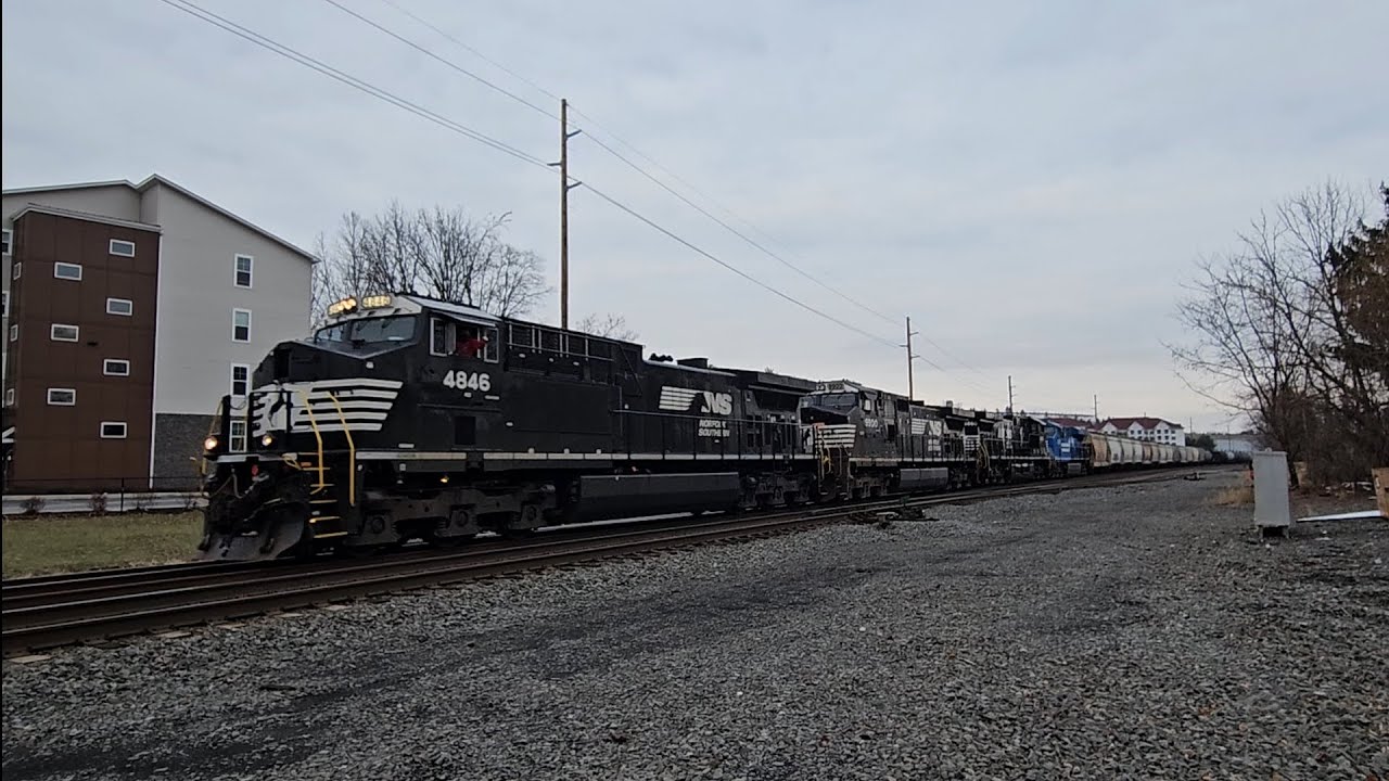 NS 11K with Conrail Heritage Unit in trail - YouTube