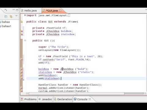 java tutorial - 39 - Check Box - تعلم البرمجة بلغة جافا - YouTube