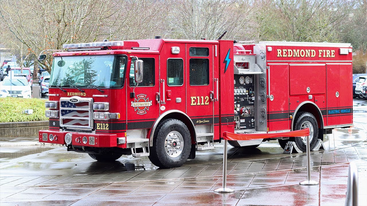 Redmond's Electric Fire Truck Ribbon Cutting | February 1, 2025 - YouTube