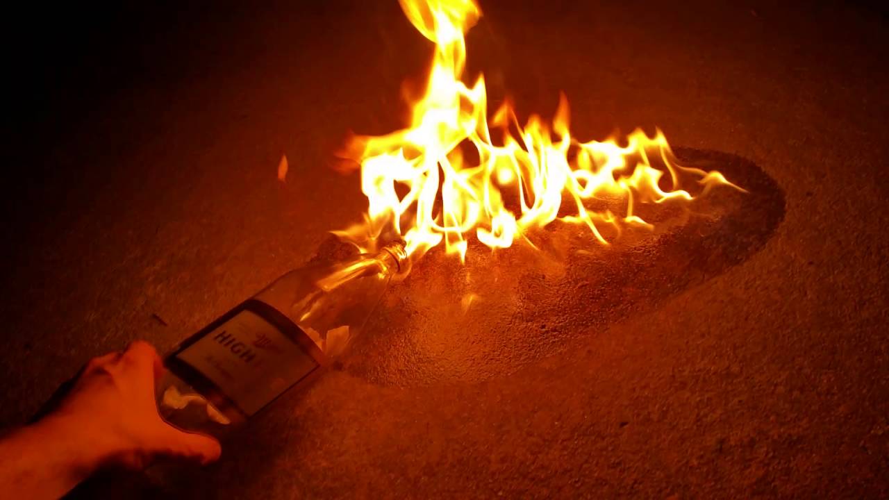 Burning a 40 Ounce with naptha - YouTube