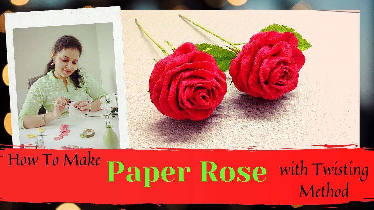 How To Make Paper Rose With Twisted Method Twisted Rose Twisted Crepe Paper Rose Easy Rose How To Make Paper Rose With Twisted Method Twisted Rose Twisted Crepe Paper Rose Easy Rose