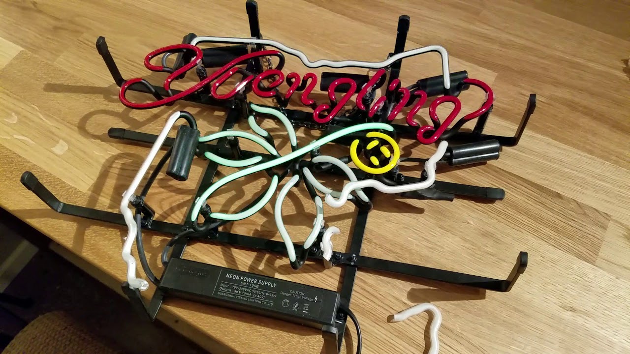 Broken neon sign - YouTube
