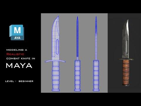 Modeling a Combat Knife in Maya - YouTube