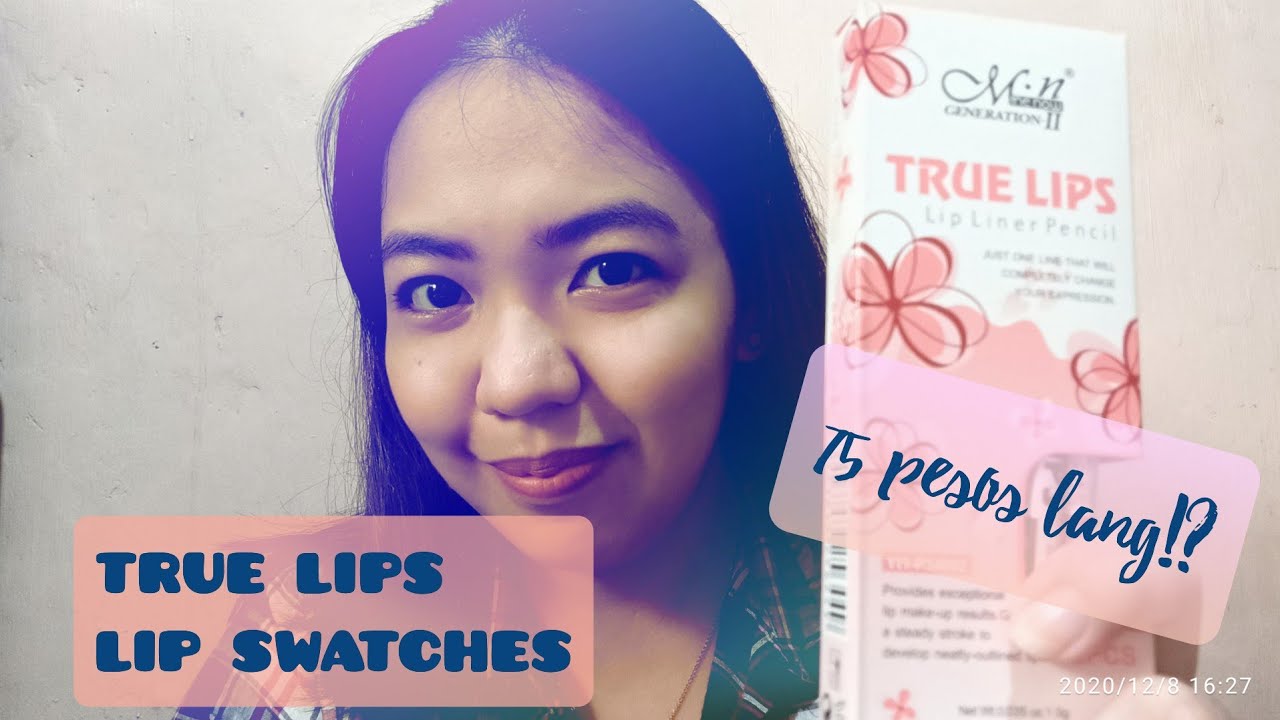 TRUE LIPS Lip Liner Swatches | Bought thru Shopee | 2020 December - YouTube