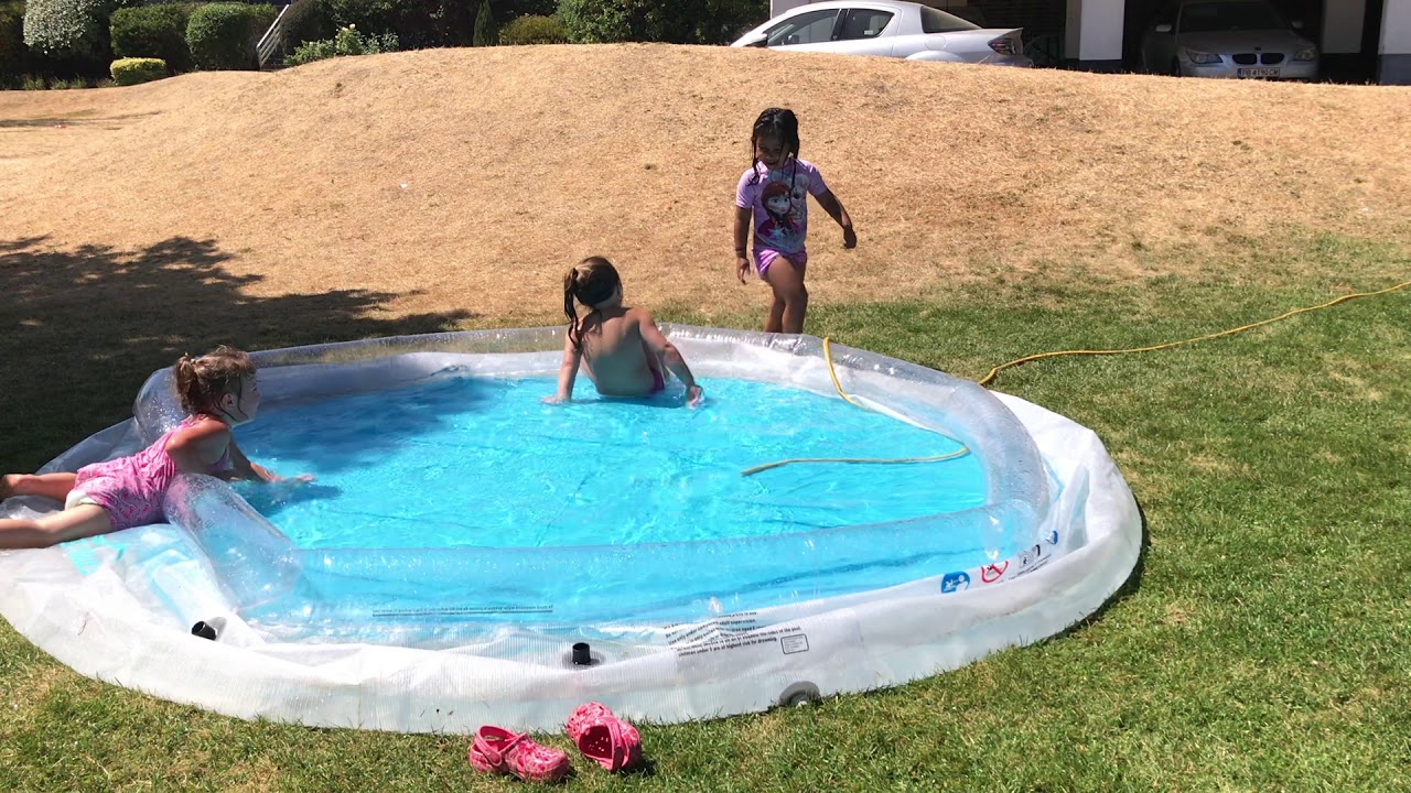 Kids Enjoying Outdoor Swimming From Alisa And Alice Fun Tube - YouTube