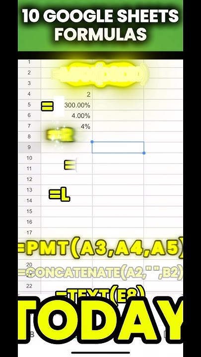 10 Google Sheets Formulas Every Beginner Should Learn! - YouTube