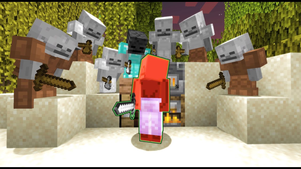 Minecraft Survivalist VS 7 AI Hitmen - YouTube