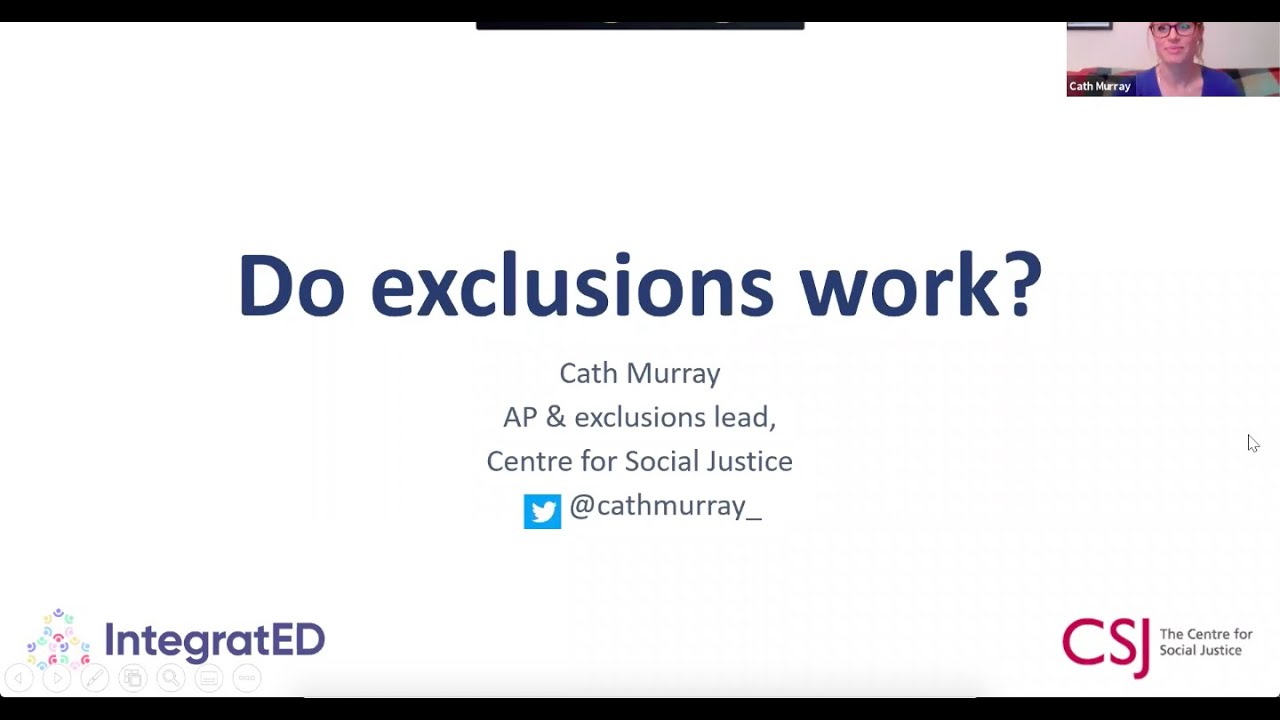 researchEDHome 2020 Cath Murray: Do exclusions work? - YouTube