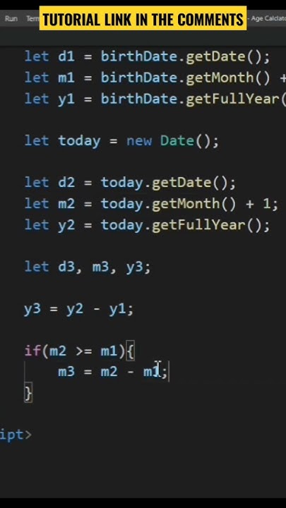 Age Calculator Using Html Css And Javascript Short Coding Code Htmlcss Javascript Youtube