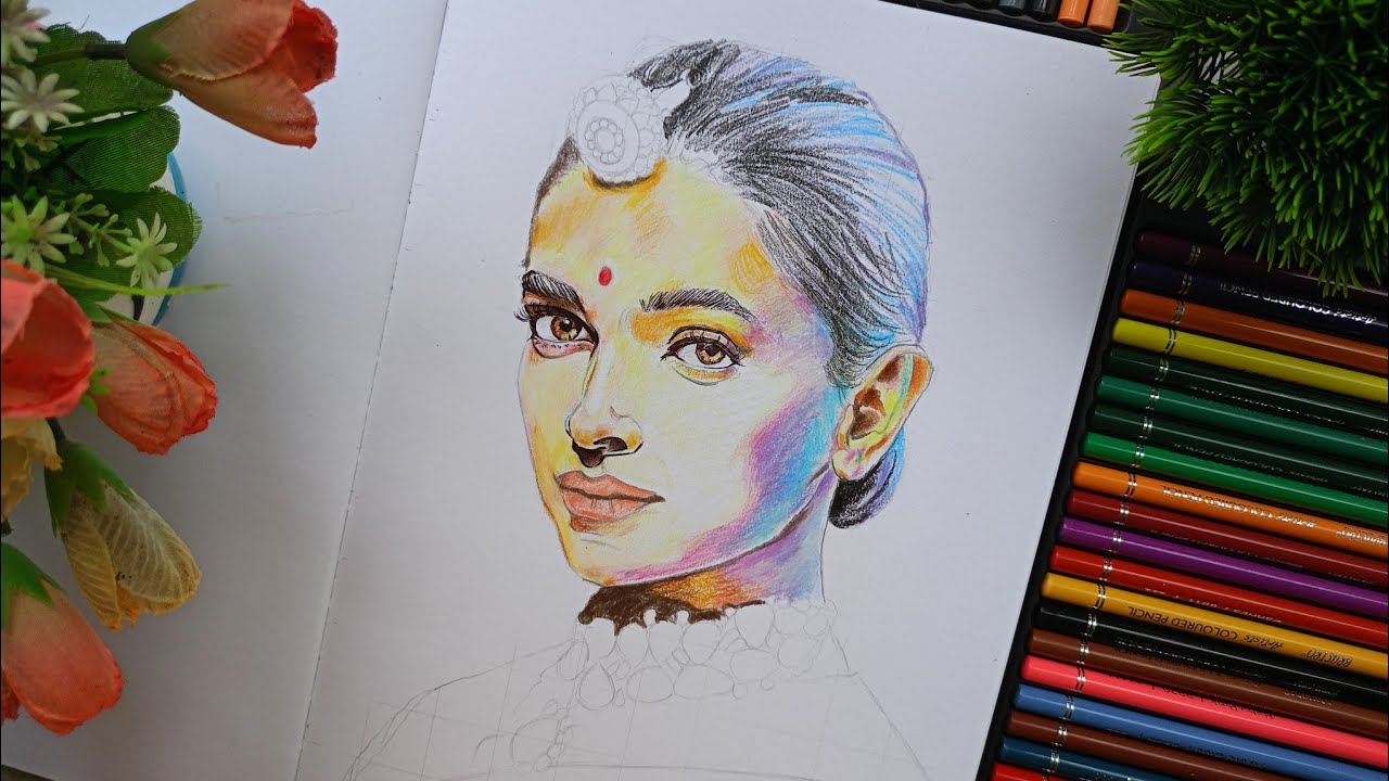 Deepika Padukone Drawing Part-1 | Deepika Padukone Drawing Tutorial ...