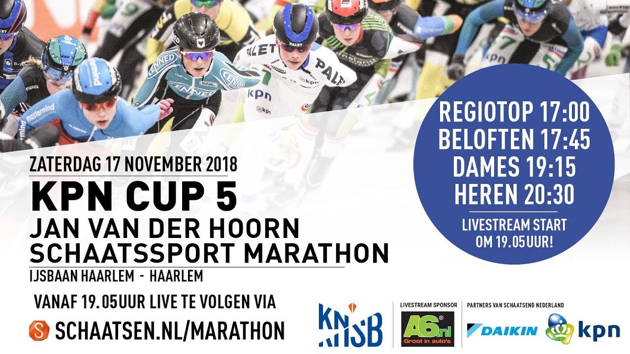 Livestream KPN Marathon Cup 5 Haarlem 17 november 2018 - YouTube