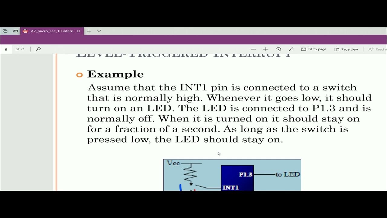 lecture10 interrupt using assembly and c for 8051 - YouTube