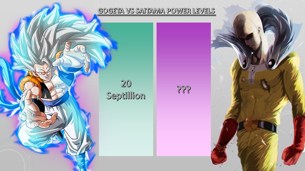 Gogeta vs Saitama Power Levels - YouTube