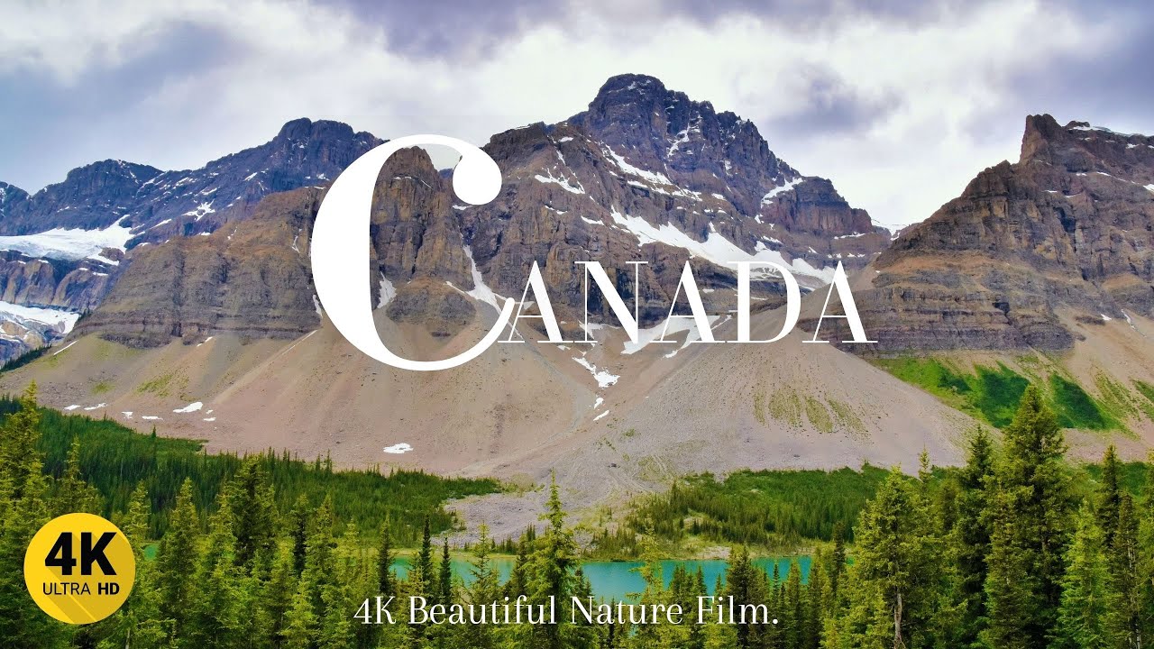 FLYING OVER CANADA (4K UHD) | Relaxing Music Along With Beautiful ...