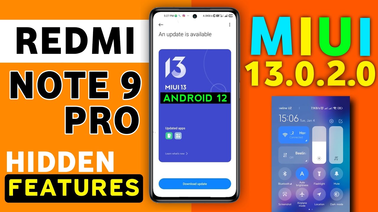 REDMI NOTE 9 PRO MIUI 13.0.2.0 Update Features | Hidden Features ...