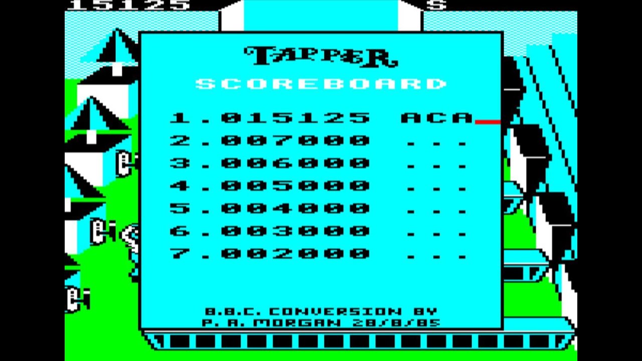 BBC MICRO # TAPPER (U.S.GOLD , 1986.) # 15.125 PTS. # - YouTube