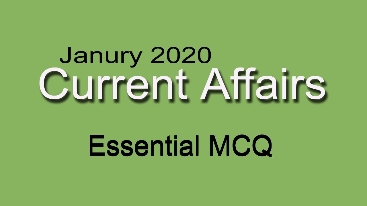 Current Affiars January 2020 by Eclassroom - YouTube