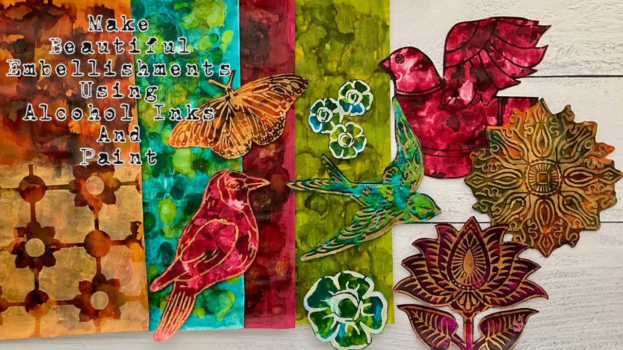 Making embellishments for art or junk journals using alcohol inks ...