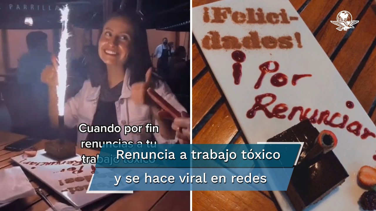 "¡Felicidades por renunciar!"; con pastel, joven festeja haber dejado ...