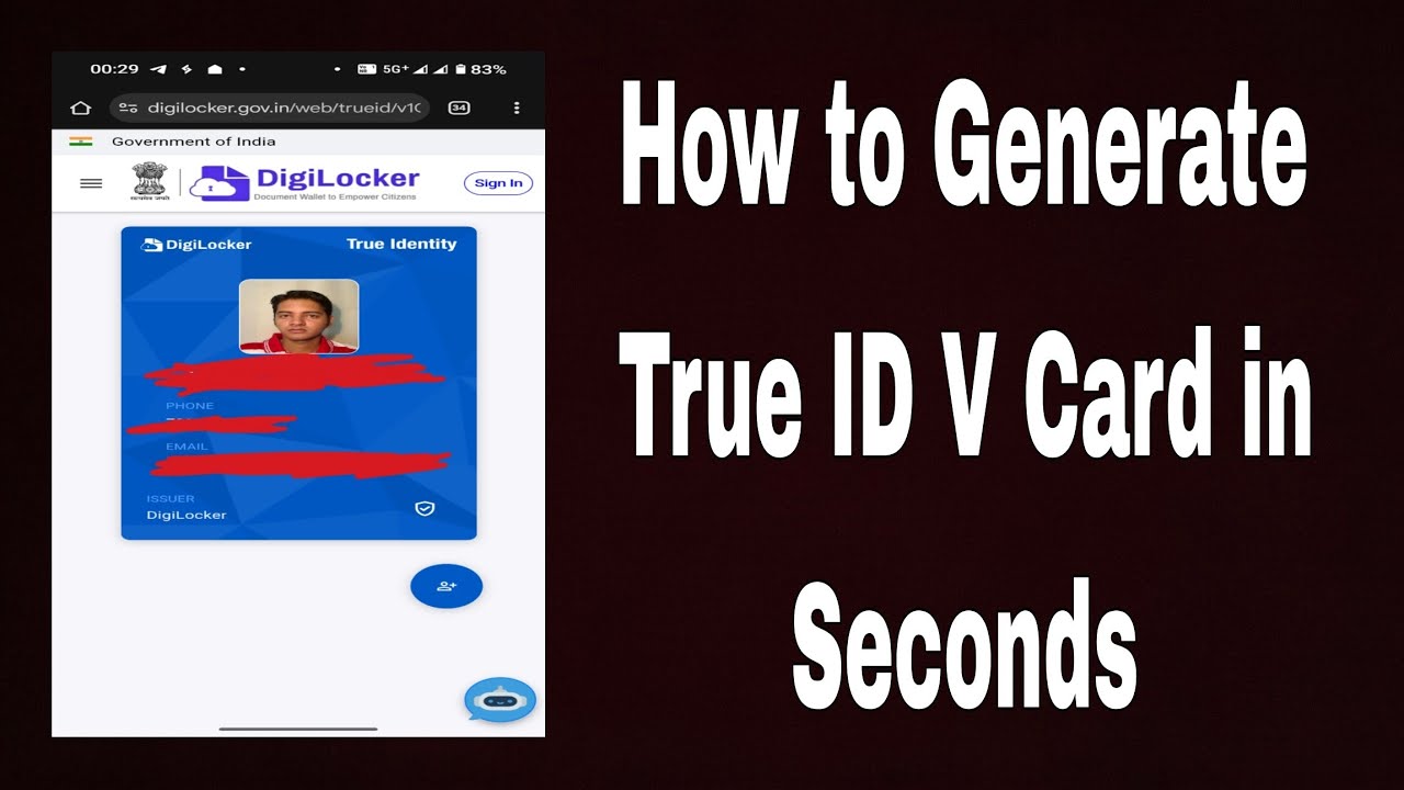 How to generate True ID V Card in Digilocker app / Steps to Generate a ...