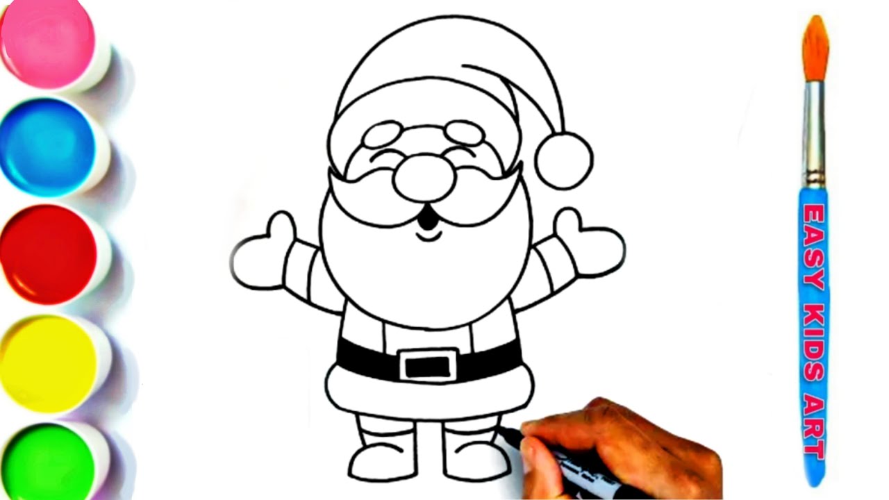 How to Draw Father Christmas / Santa Claus Drawing, Coloring & Painting ...