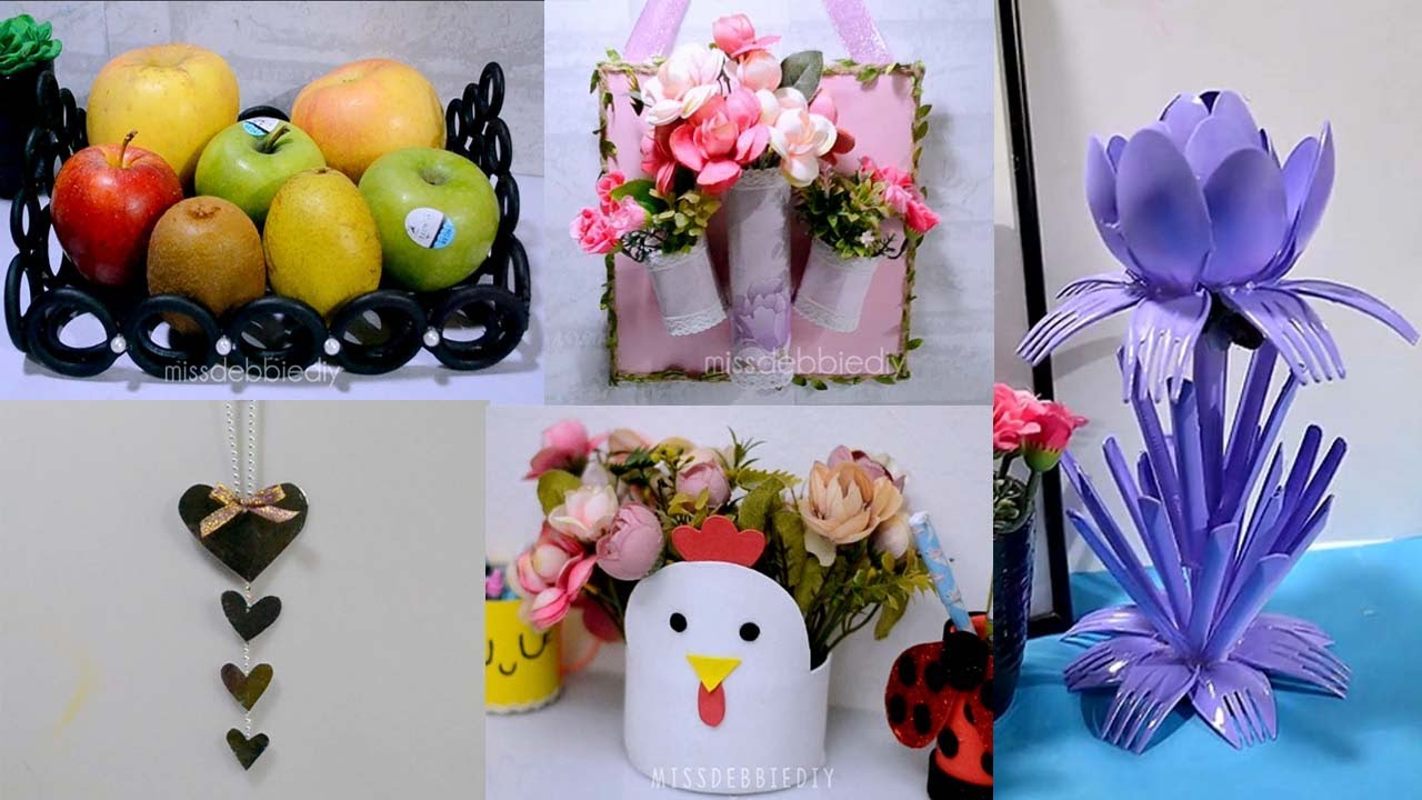 5 DIY RECYCLED CRAFTS 💛 - YouTube