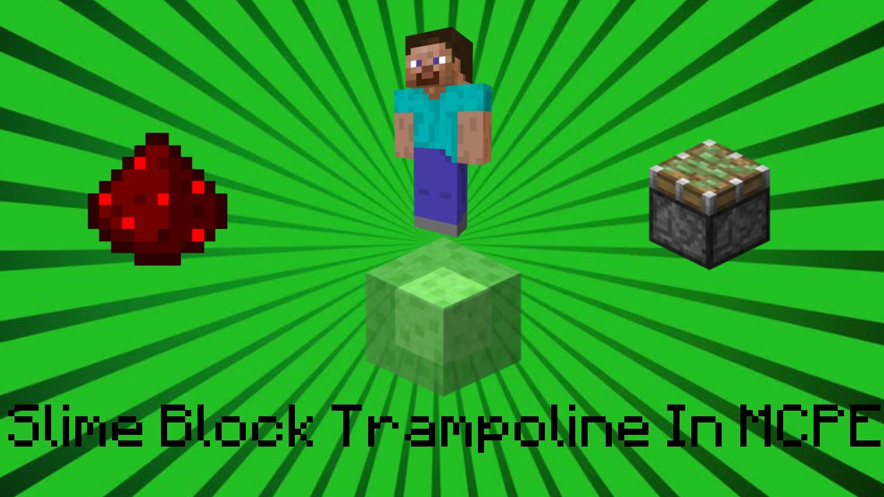 SLIME BLOCK Trampoline in MCPE - 0.15.0 Redstone Tutorial - Minecraft ...