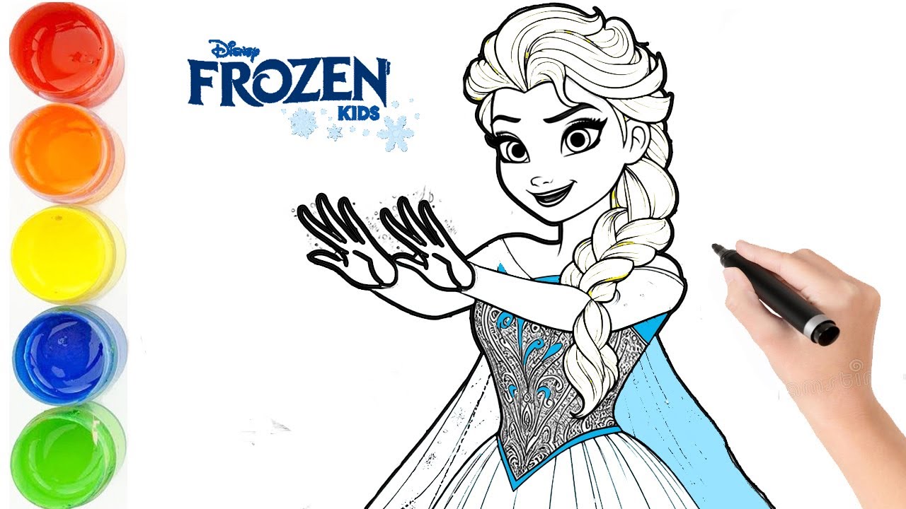 Elsa Princess Drawing || How To Draw Frozen Toddlers || Frozen Drawing ...