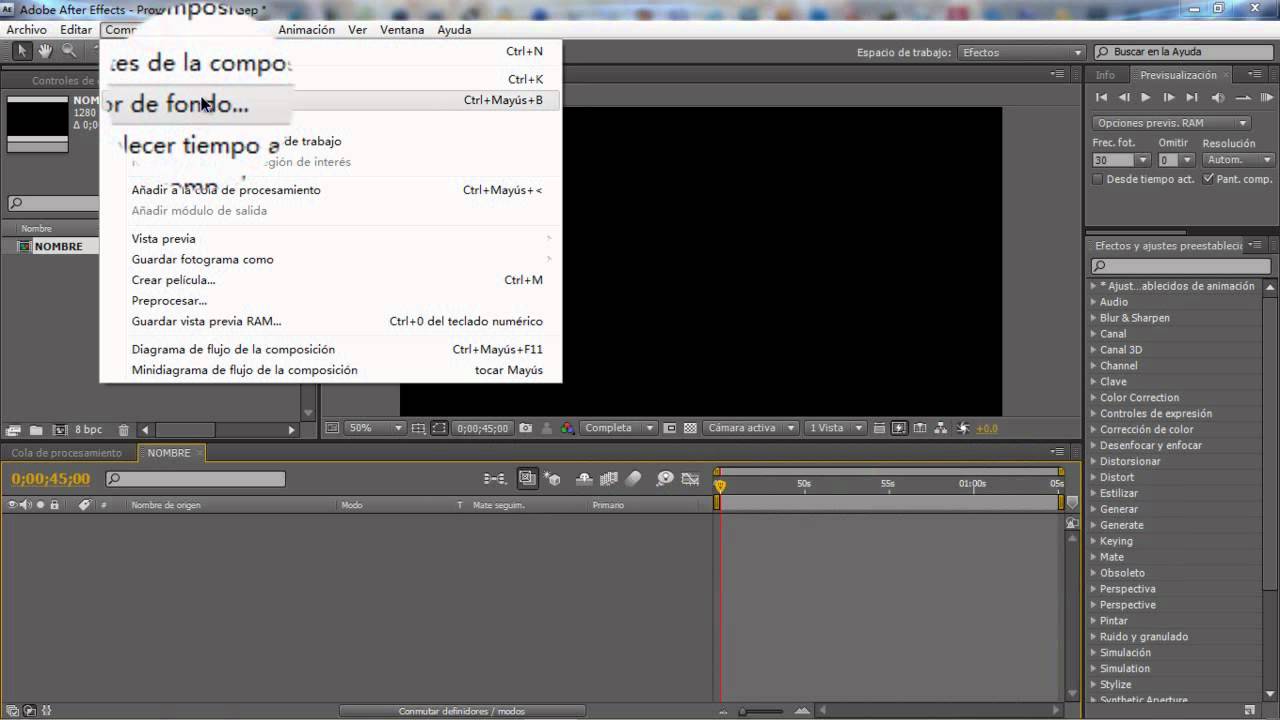 Tutorial Adobe After Effects - Nueva Composicion - YouTube