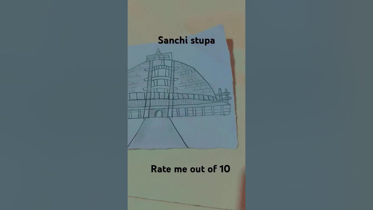Easy Sanchi Stupa drawing - YouTube