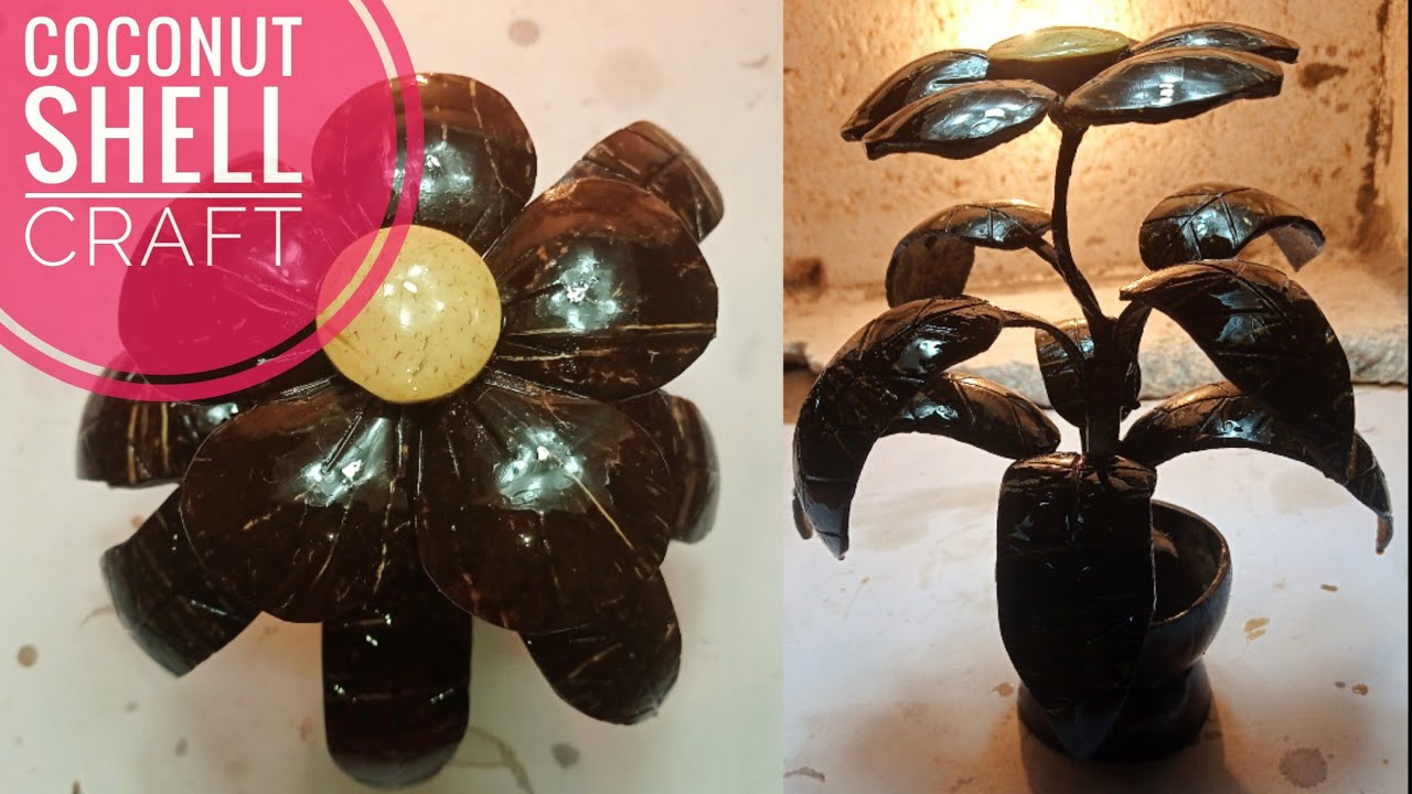 coconut shell craft || How To Make a coconut shell flower || Amazing ...