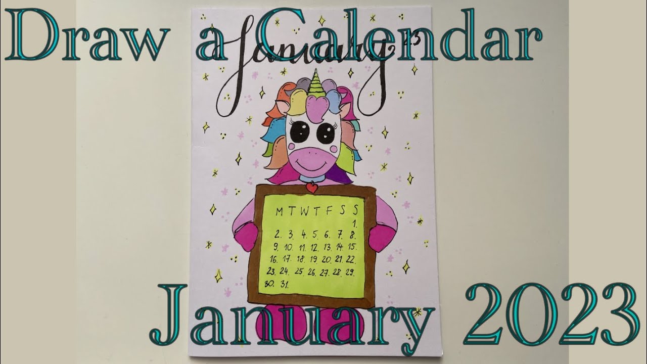 How to draw calendar January 2023 #kids #january #calendar #styczen # ...