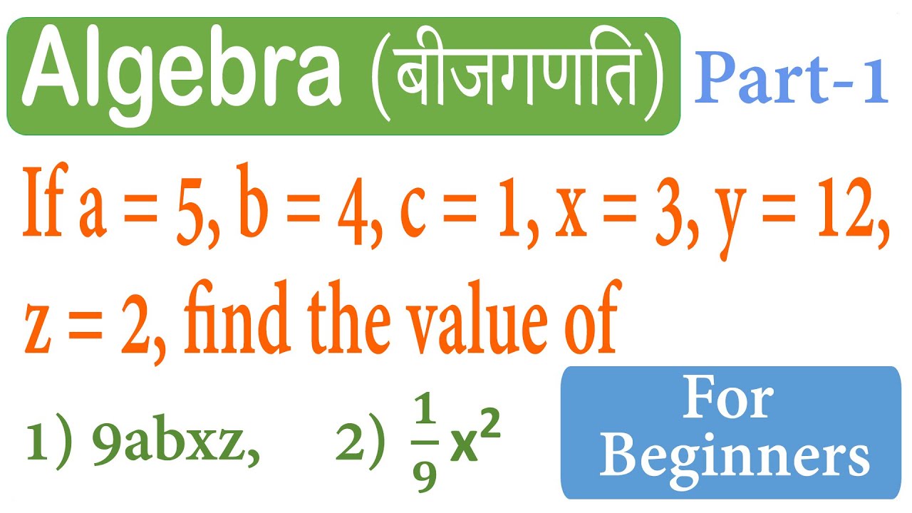 What Are The Basics Of Algebra 1 | Algebra For Beginners | Part 1