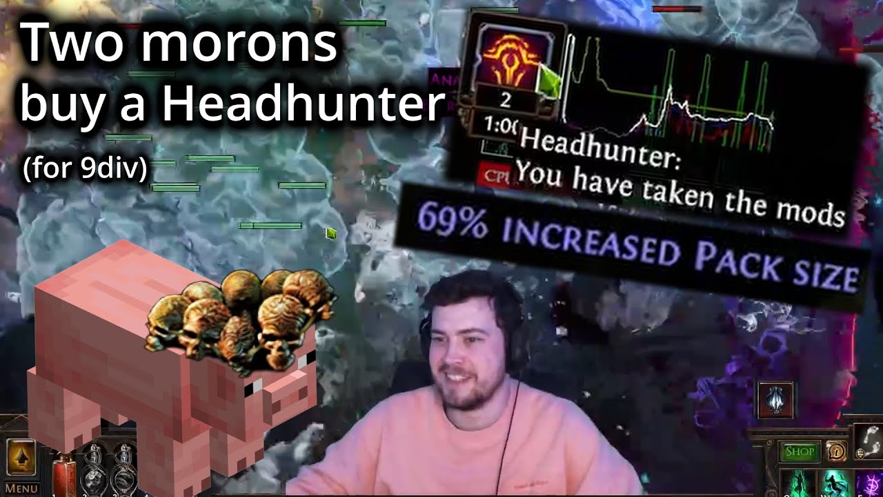 Two morons with a Headhunter in T16 (PoE 3.24) Necropolis Stream ...